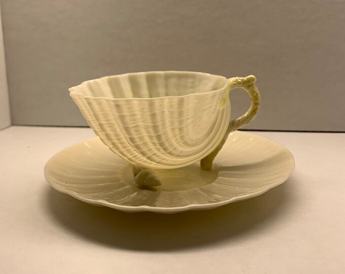 Belleek Black Mark Neptune Tea Cup and Saucer - Etsy