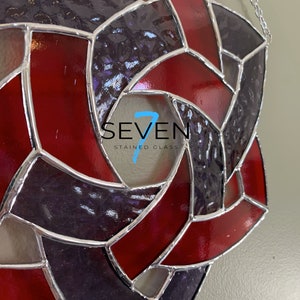 Celtic Double Triquetra Knot in Bright Red and Lightly Textured Purple ...