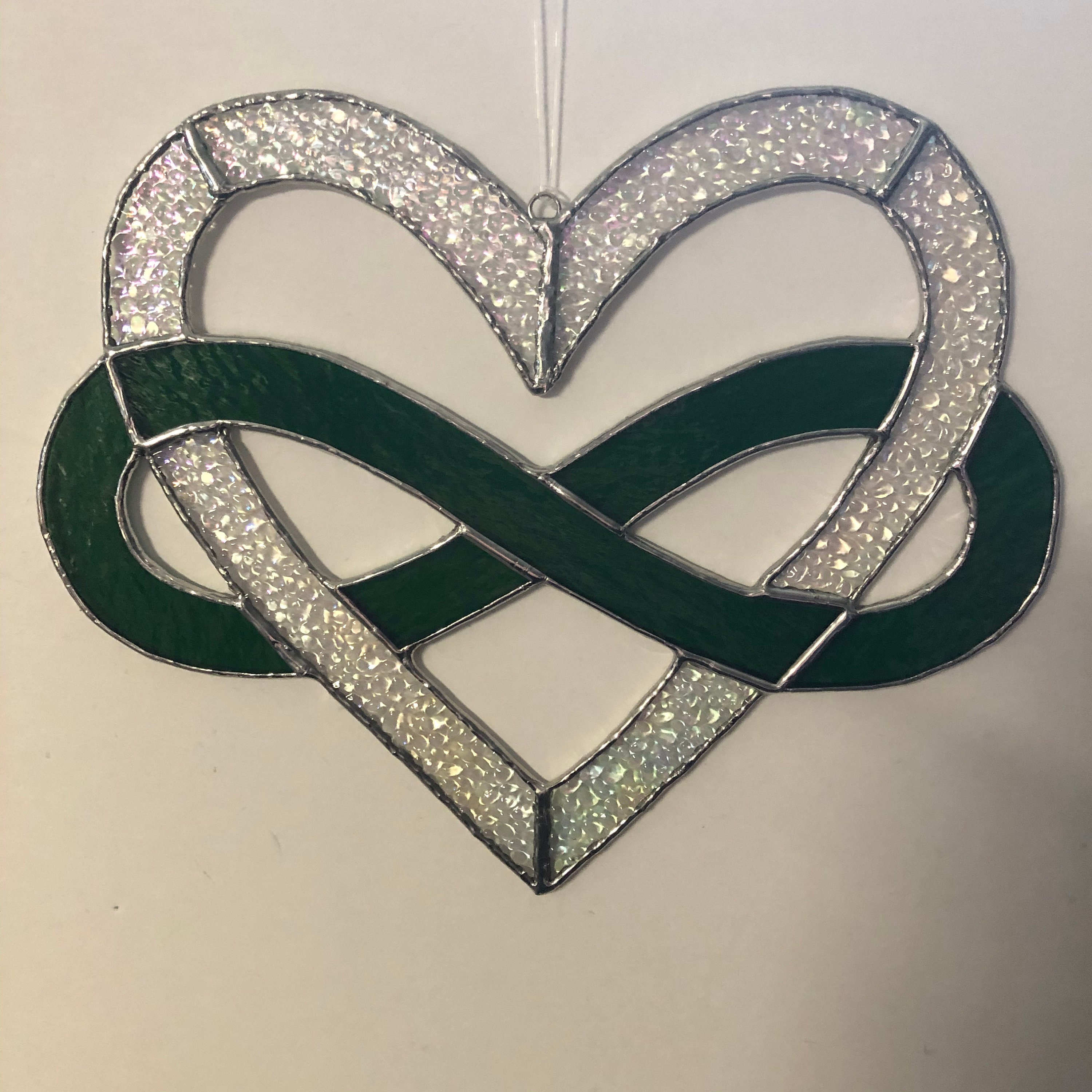 Infinity Heart in Textured Iridescent Clear and Brilliant Textured ...