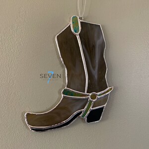 Cowboy Boot Stained Glass Suncatcher, Window Hanging - Etsy