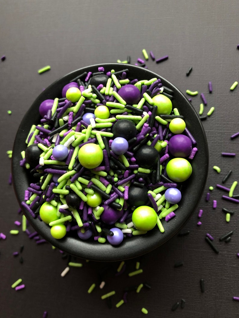 Edible Candy Sprinkles Mix Witches Brew Sprinkles, Dust & Flakes Baking ...