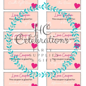 Valentine's Day Love Coupons. Digital Custom Item, Love Coupons, Spicy ...