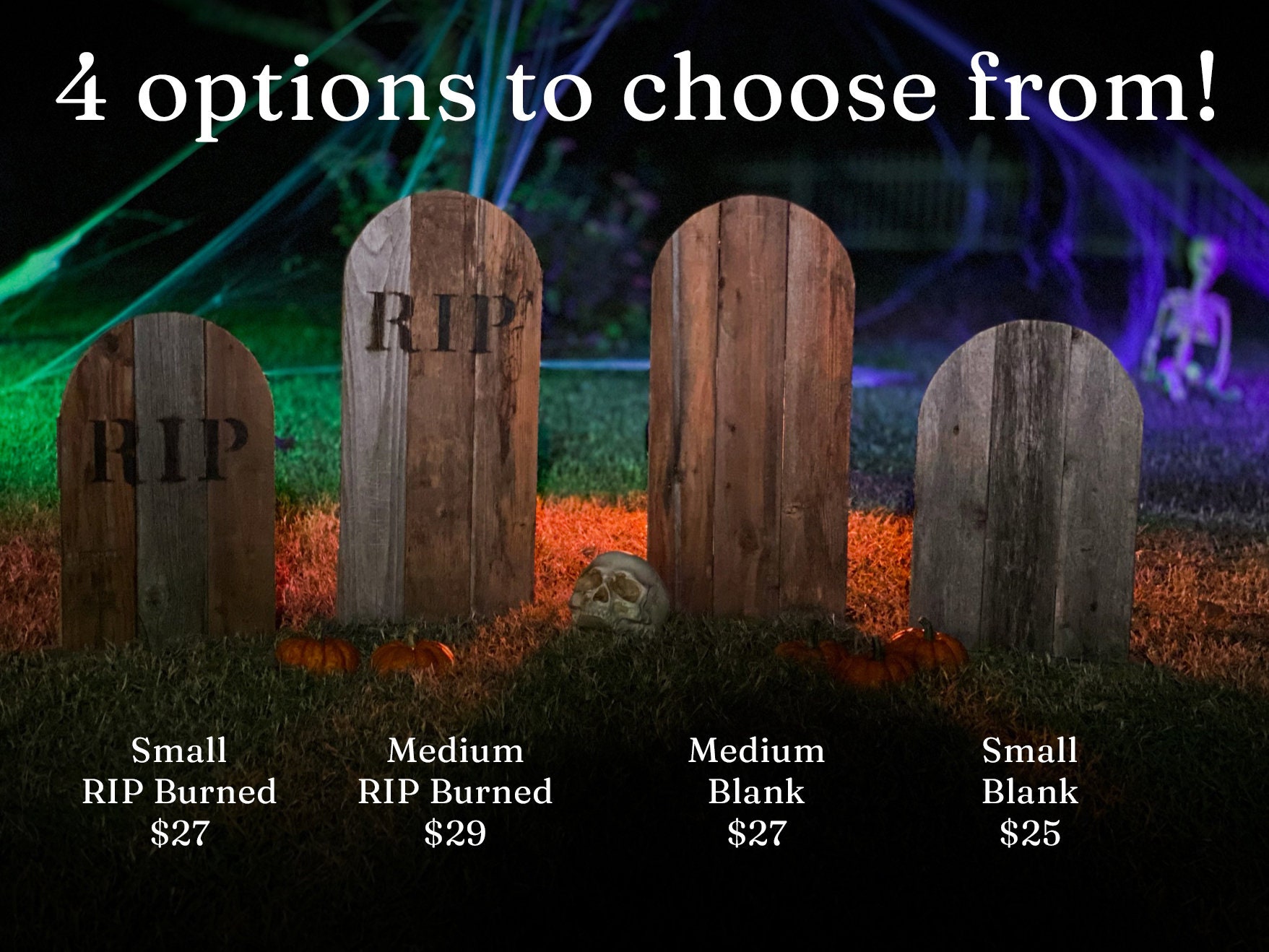 Full Round Top Wood Tombstone - Halloween Yard Decoration - Etsy