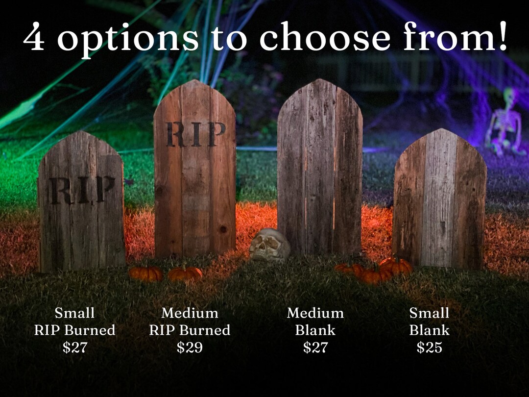 Gothic Point Wood Tombstone - Outdoor Decor - Halloween Yard Decoration ...