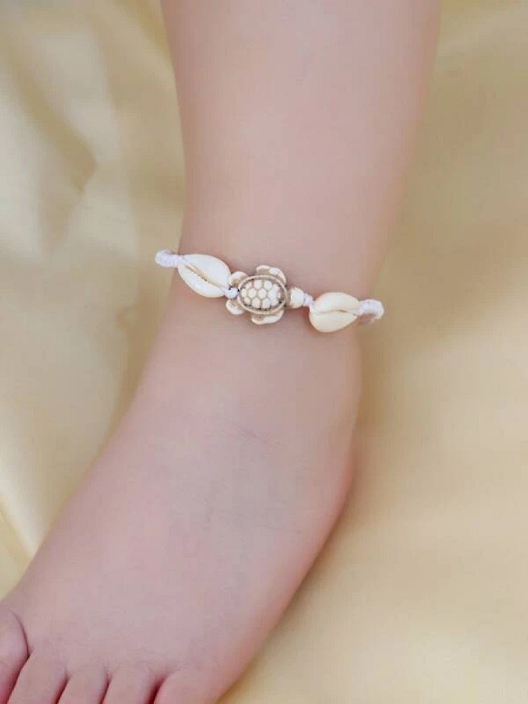 Shell and Turtle Children's Ankle Bracelet - Etsy