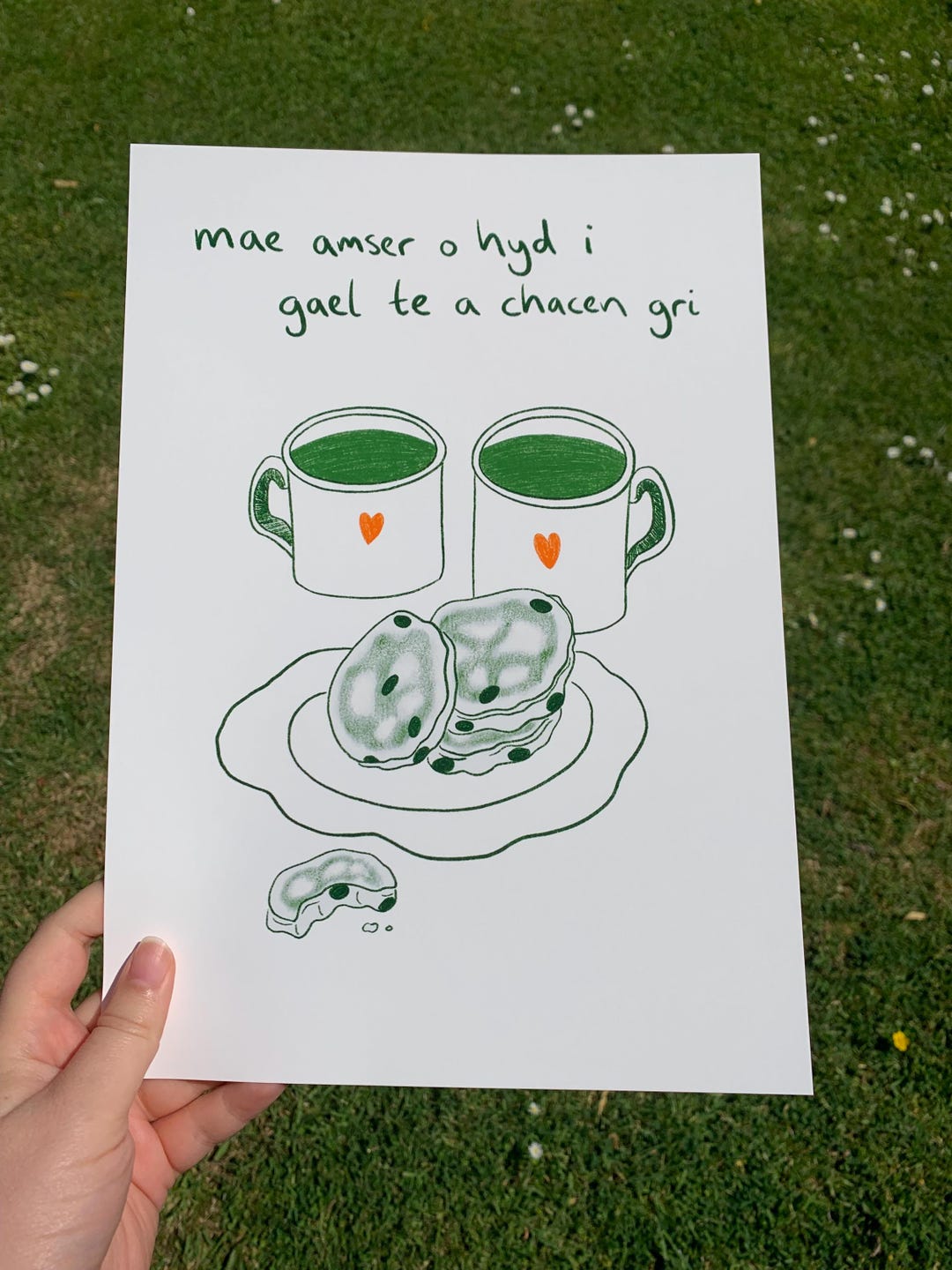 Welsh Language Art Print | Welsh Cake Art Print | Welsh Decor | “there ...