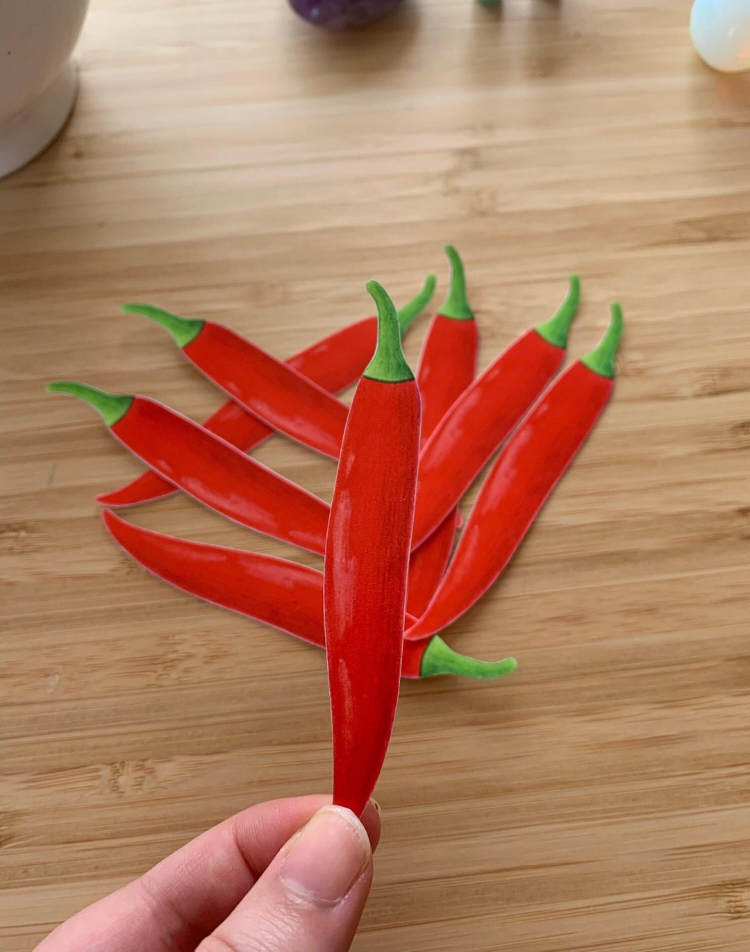 Chilli Matte Vinyl Sticker Hand-drawn Design Food-themed Sticker ...