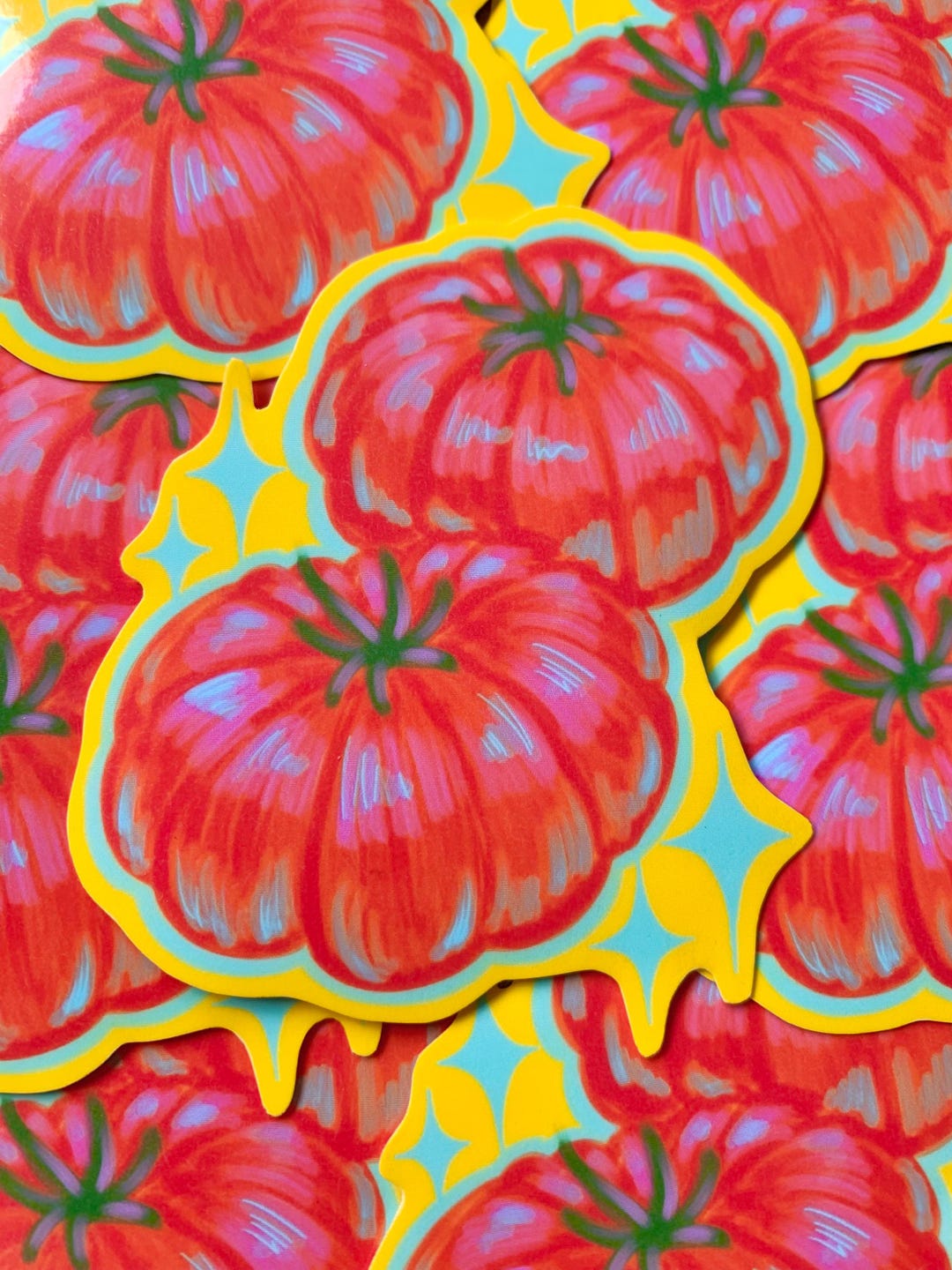 Tomato Sticker | Glossy Vinyl Decal | Original Illustration - Etsy