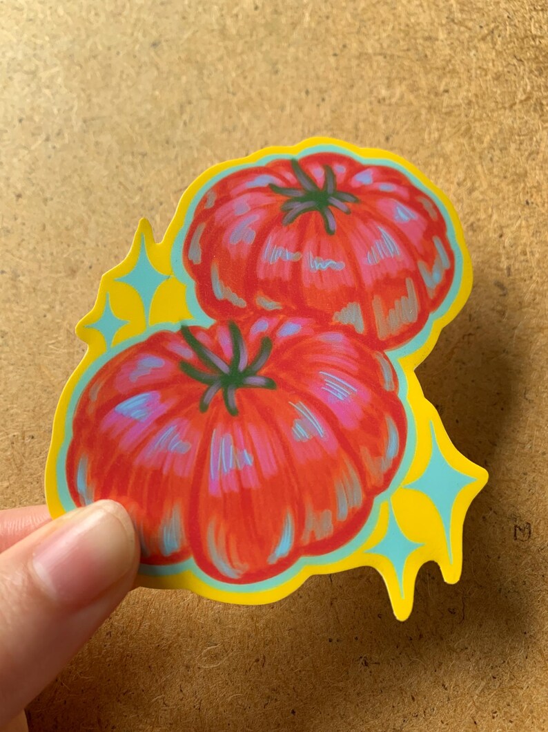 Tomato Sticker | Glossy Vinyl Decal | Original Illustration - Etsy