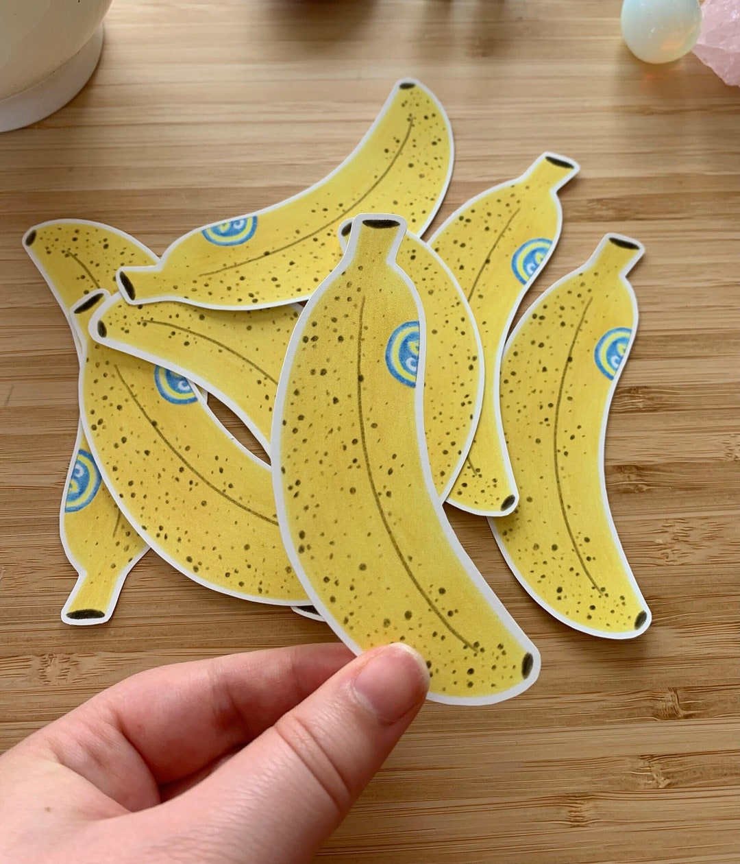 Banana Matte Vinyl Sticker ~ Hand-drawn Design ~ Food-themed Sticker ...