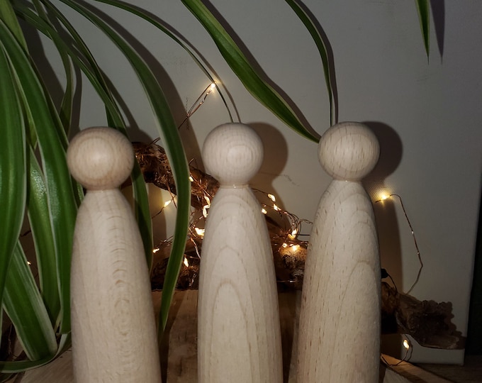 12cm Tall Peg Doll People, Craft Blank, Beech Wood Peg Doll, Create ...