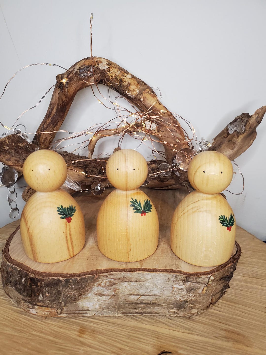 Holly Wooden Grain Peg Doll People, Stocking Filler, Treasure Basket ...