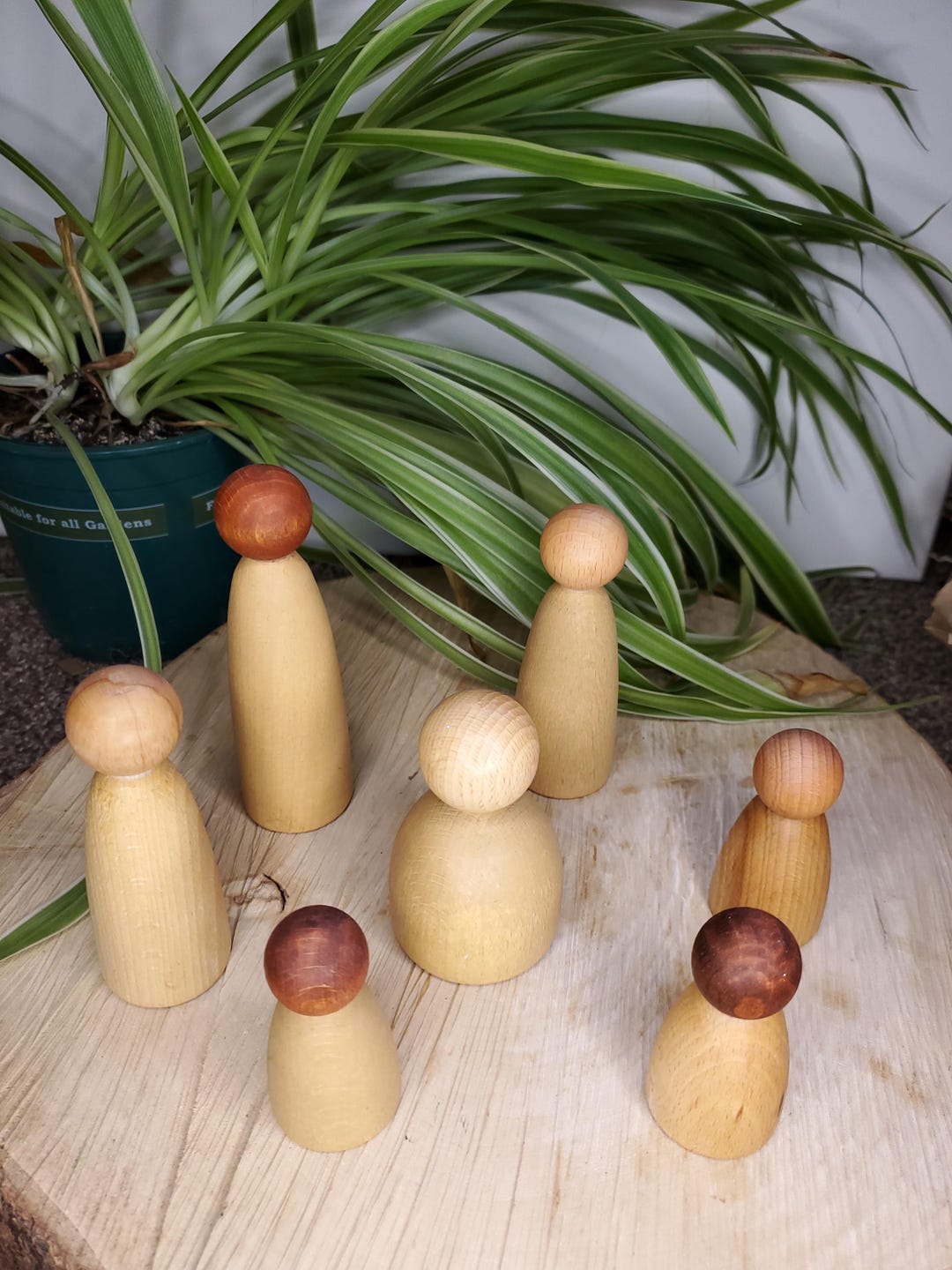 Set of 7 Peg Dolls for Open Ended Play, Diverse Skin Tones, Curiosity ...
