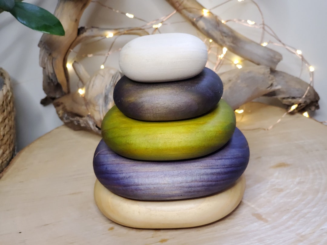 Stacking Pebbles, Small World Play,shelfie, Wooden Toy,gift Idea ...