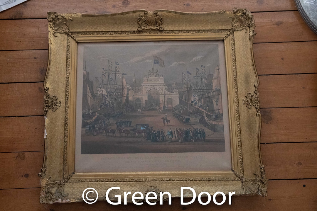 Queen Victoria Dundee Print: 1844 Lithograph Aquatint in Antique Frame ...