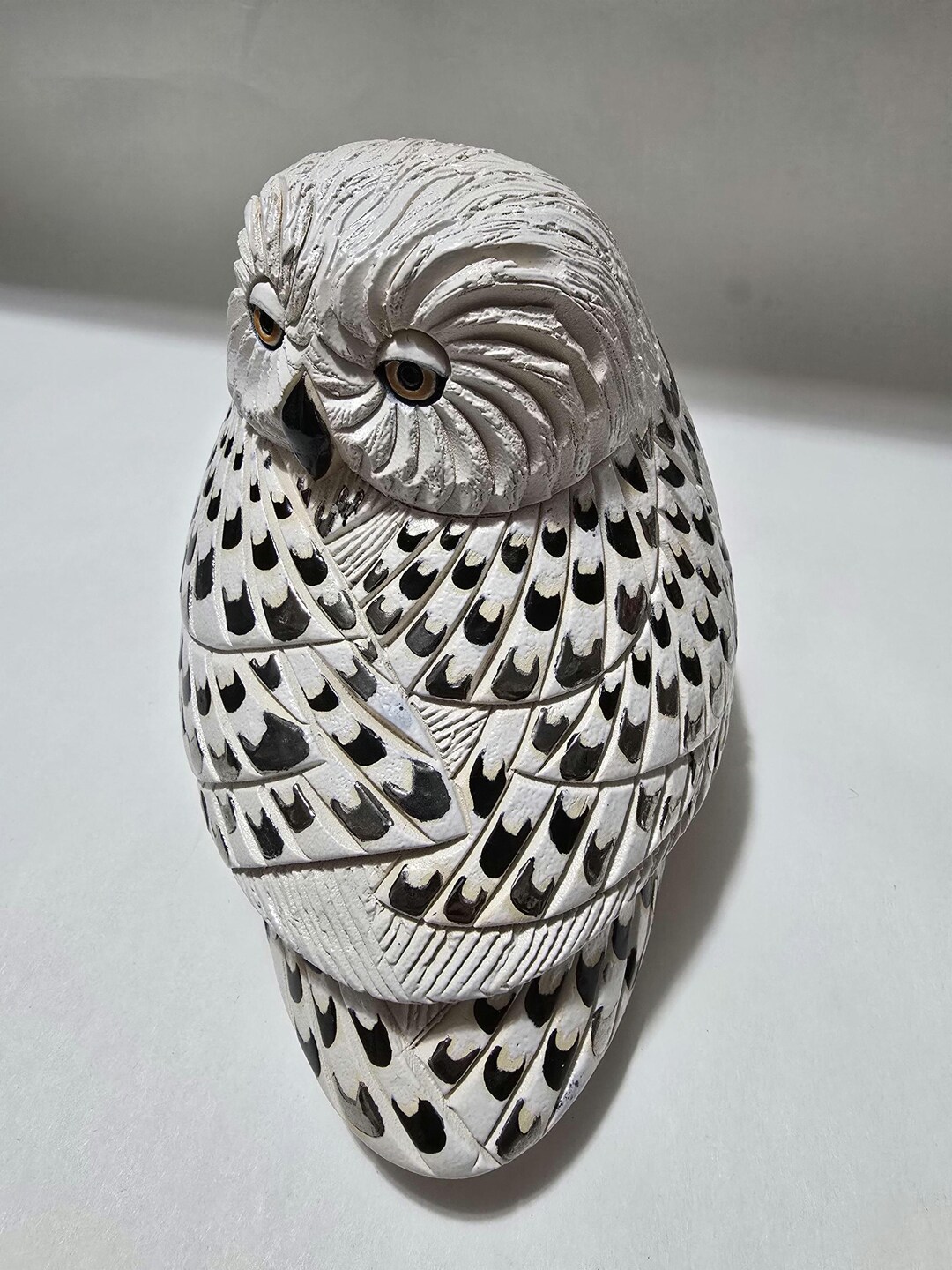 Artesania Rinconada Snowy Owl Pottery Limited Ed 939/3000 J Carvajales ...