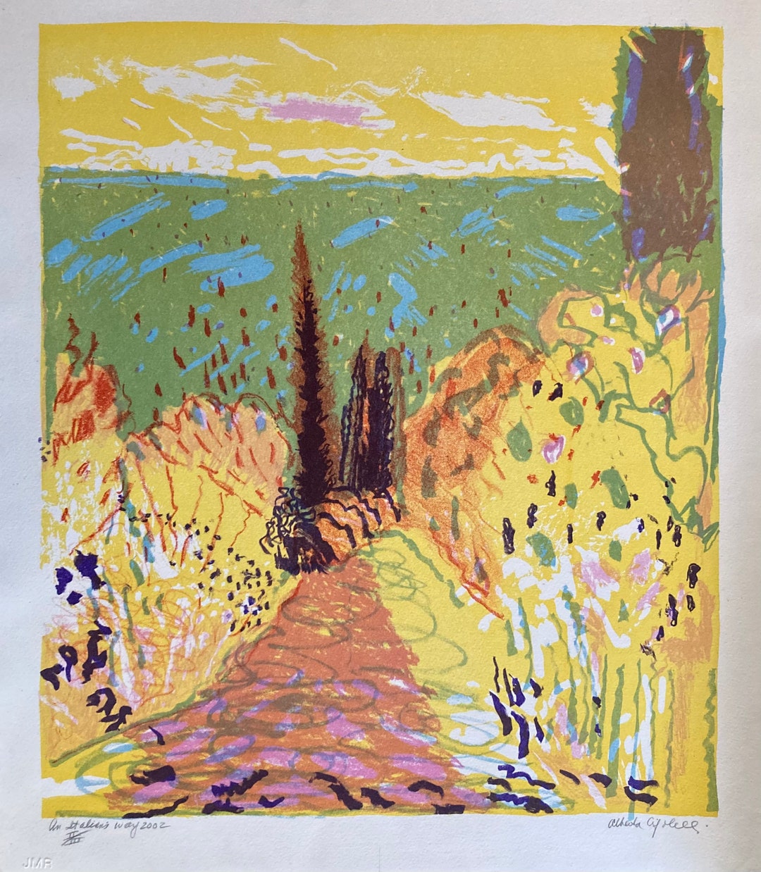Colorful Italian Landscape Print / Abstract Garden Landscape ...