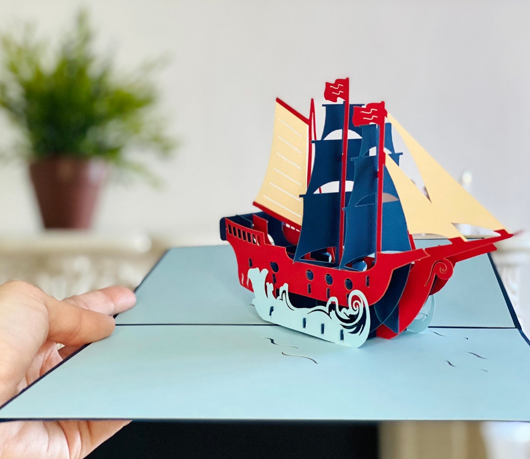 Pirate Ship Pop up Card Boat Card New Journey Pop up Card - Etsy