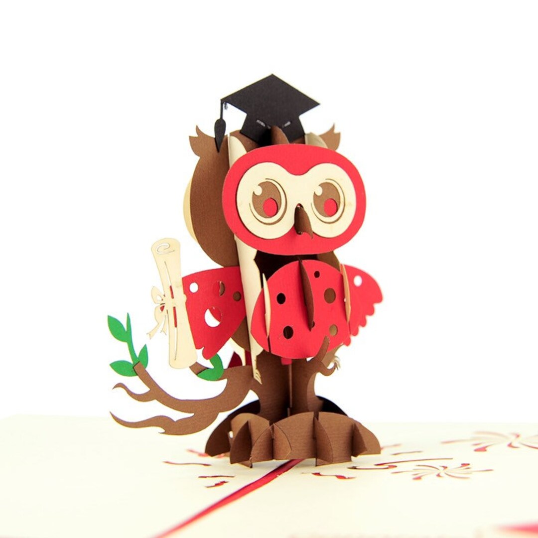 Graduation Owl Pop up Card Congrats Greeting Card Funny - Etsy