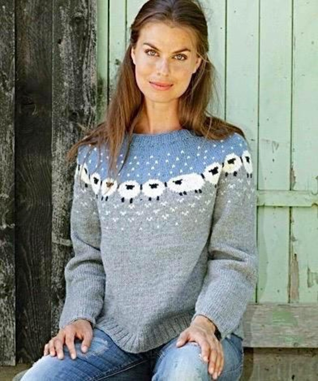 SHEEP HAPPENS Icelandic Sweater, Sheep Motif Nordic Sweater,fair Isle ...