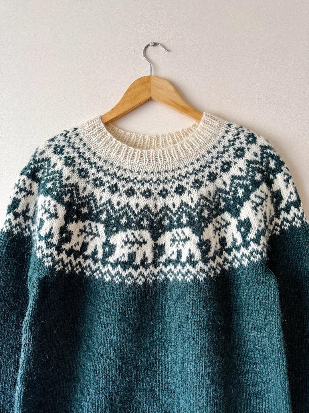 Icelandic Sweater NARNIA Polar Bear Wool Lopapeysa Nordic Fair Isle ...