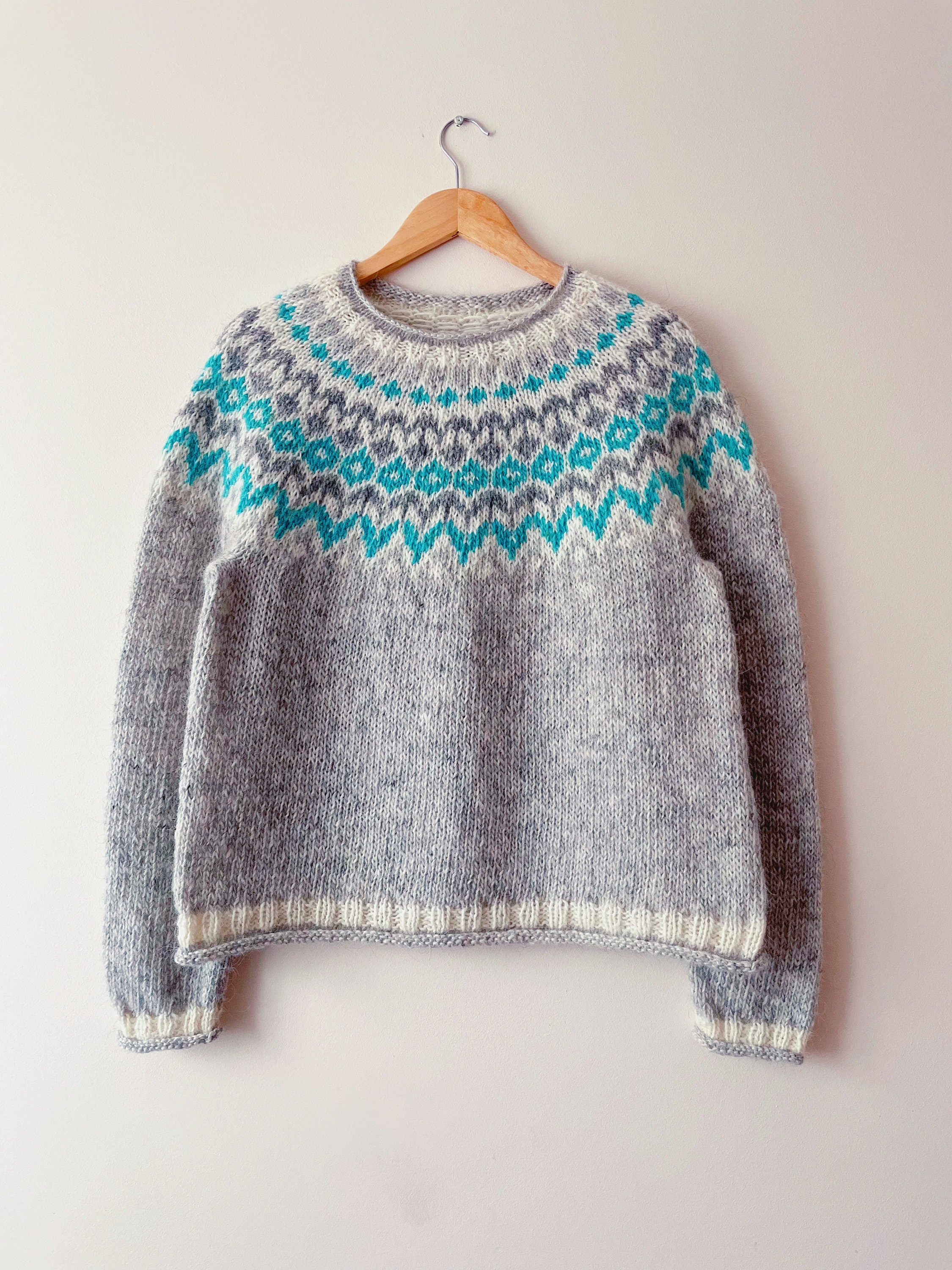 Ready to Ship-nordic Sweater RIDDARI Wool Hand Knit Lettlopi Ski ...