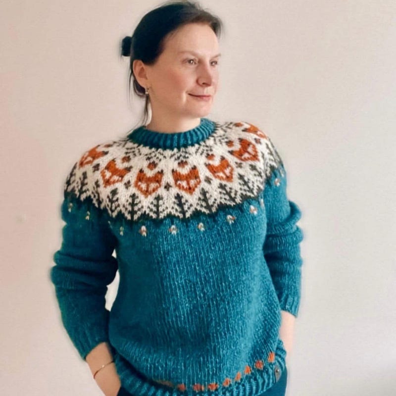 White Fox Jumper - Etsy Australia