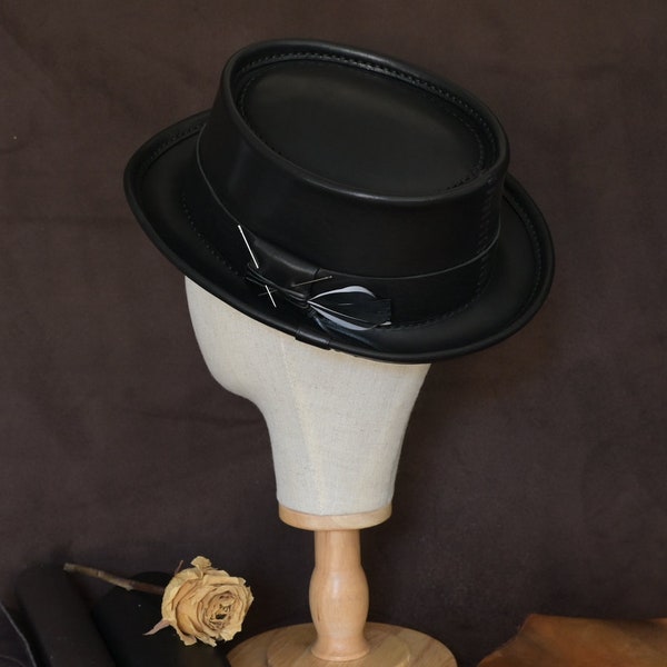 Leather Pork Pie Hat - Etsy