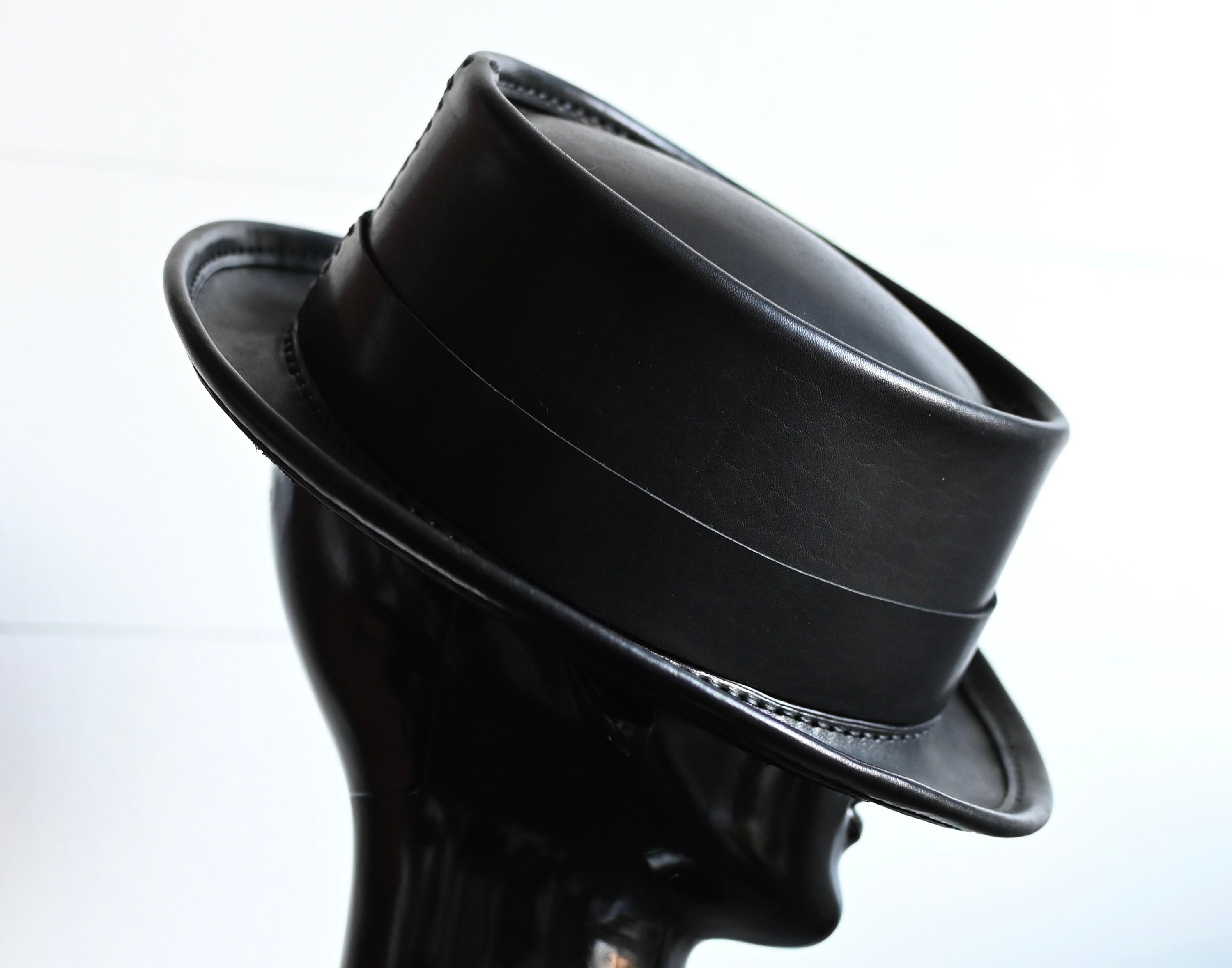 Leather Pork Pie Hat - Etsy