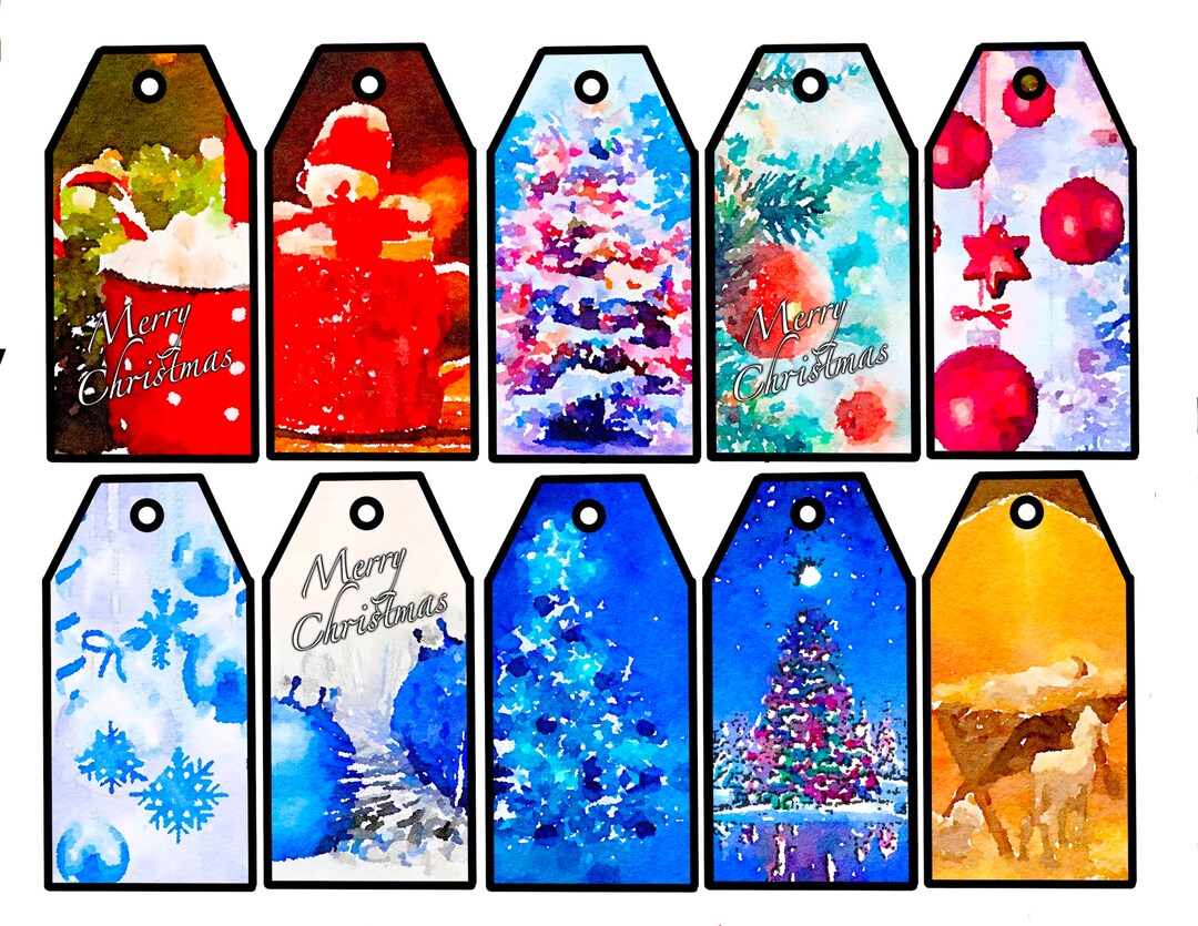 Printable Christmas Gift Tags, Bundle, Holiday Gift Tags, Printable ...