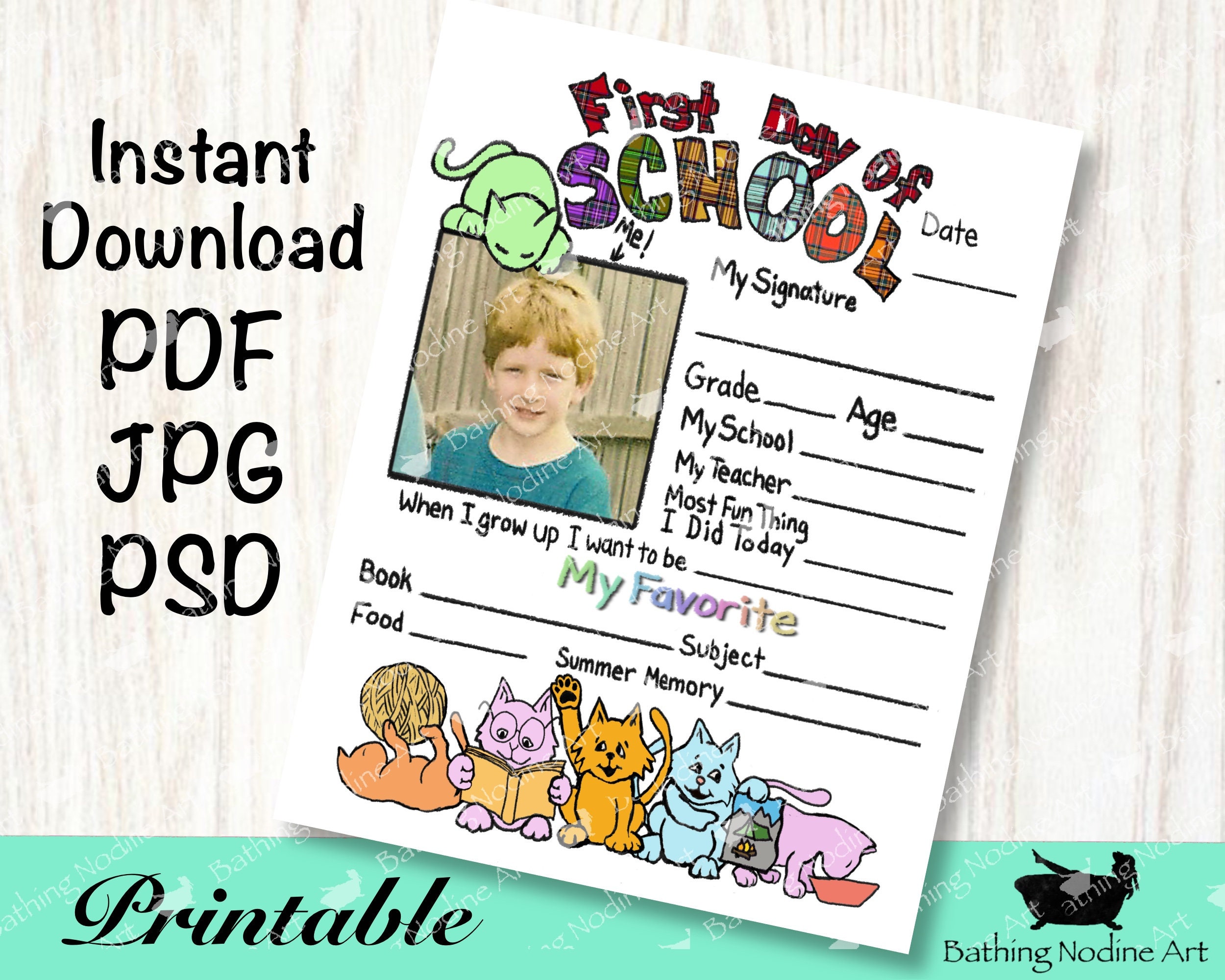 Back to School Kids Printable, First Day of School Printable, Back to ...