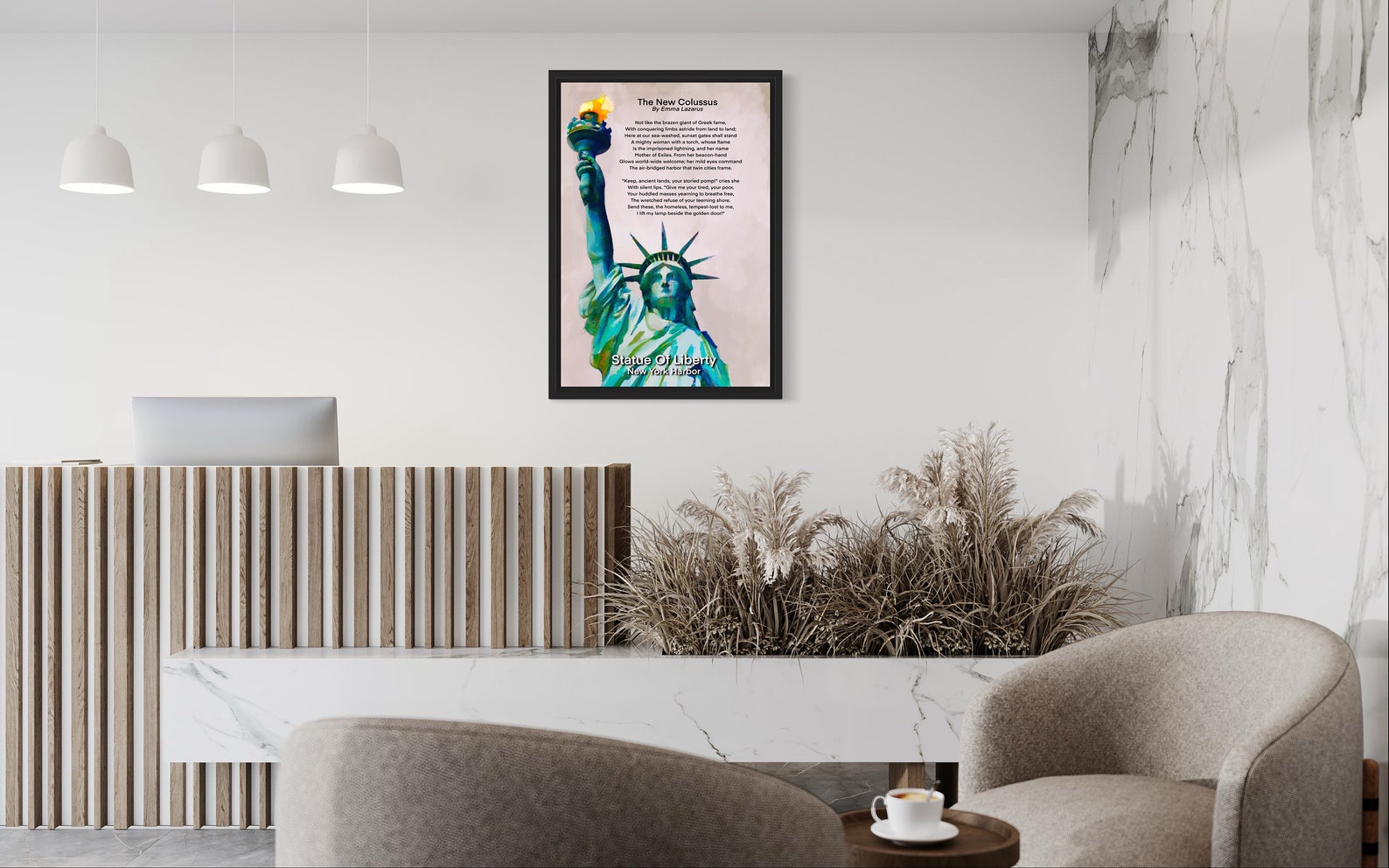 Statue of Liberty Poem Print, Emma Lazarus Quote Poster, Printable ...