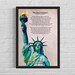 Classroom Decor Statue of Liberty Poem Print, Emma Lazarus Quote Poster ...