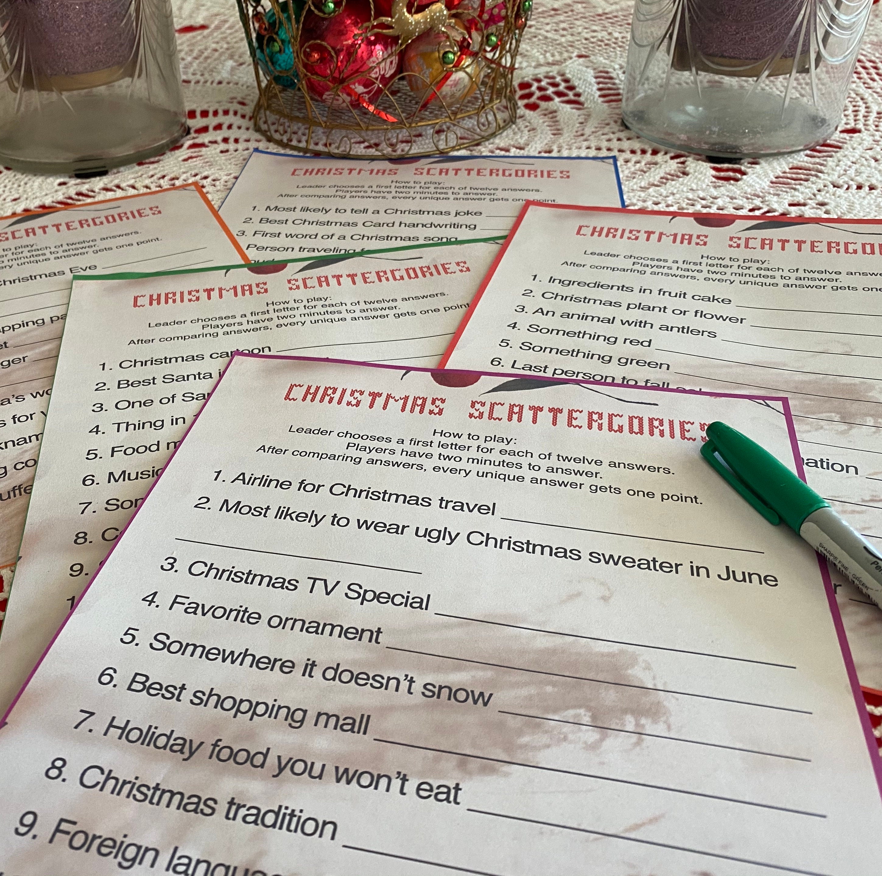 Party Games, Holiday Games, Christmas Scattergories Downloadable Game ...