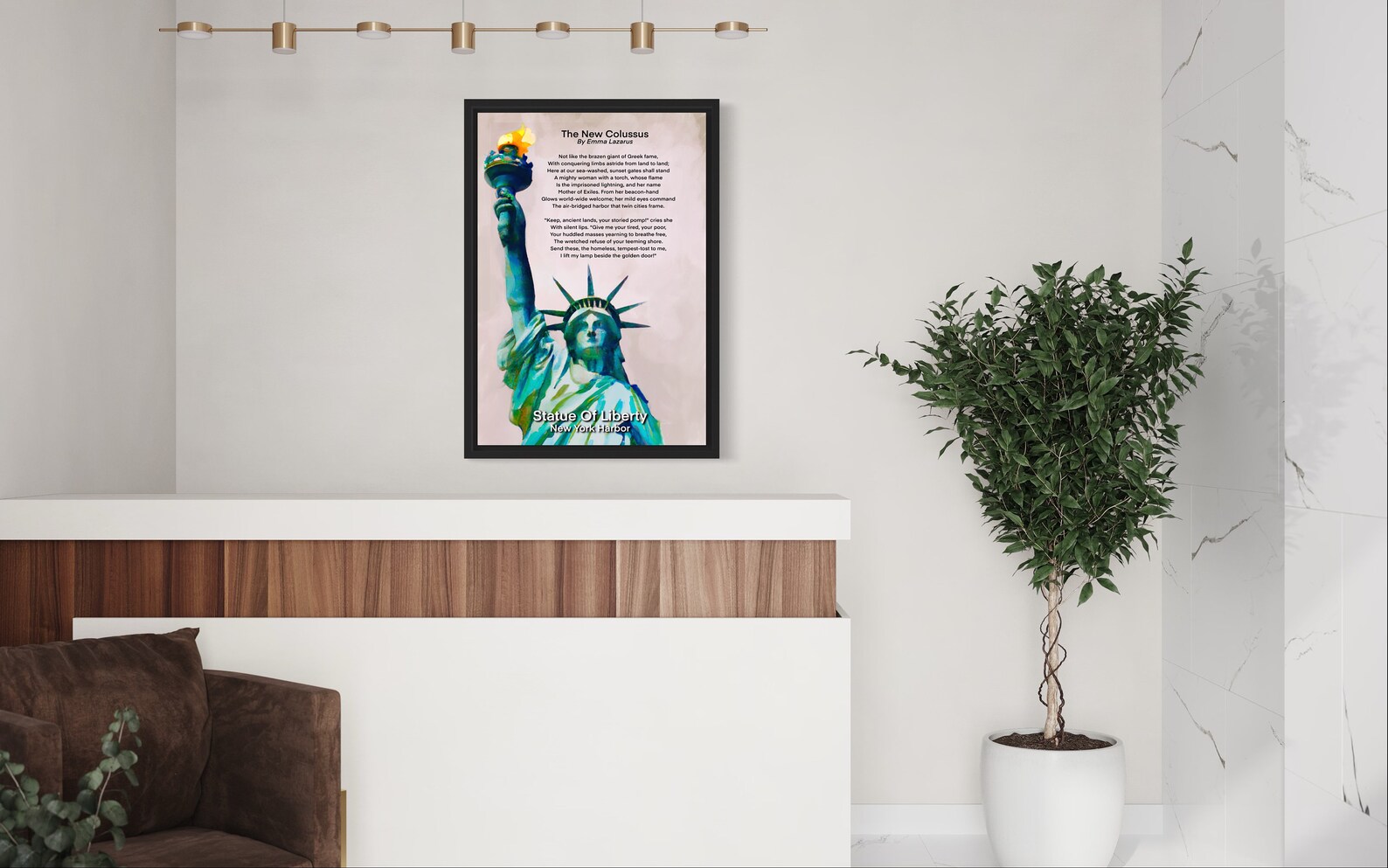 Statue of Liberty Poem Print, Emma Lazarus Quote Poster, Printable ...