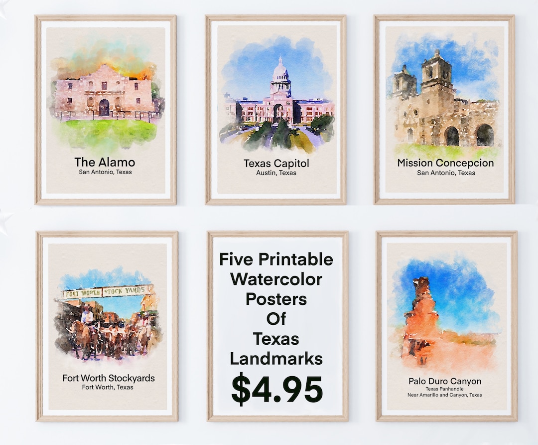 Classroom Posters of Texas Landmarks, Texas Classroom Decor, Texas ...