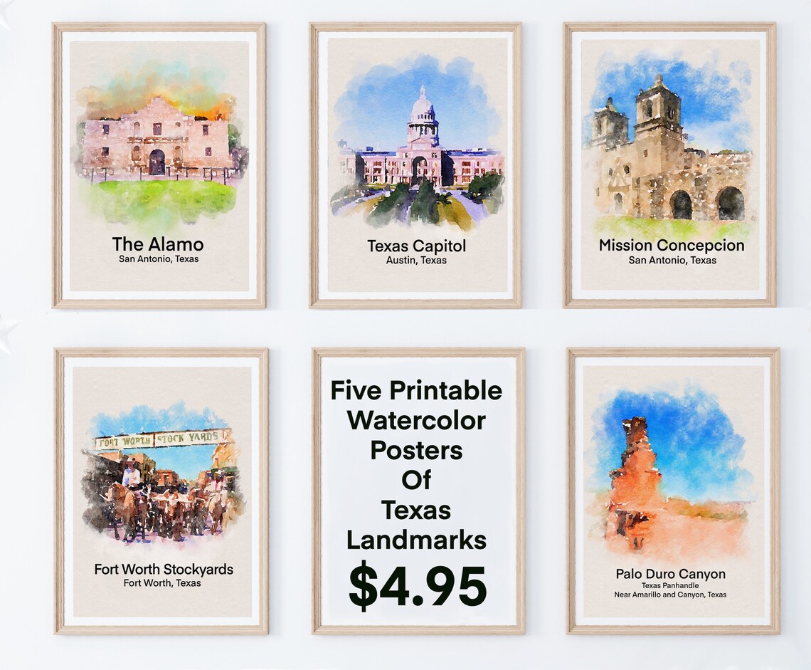 Classroom Posters of Texas Landmarks, Texas Classroom Decor, Texas ...