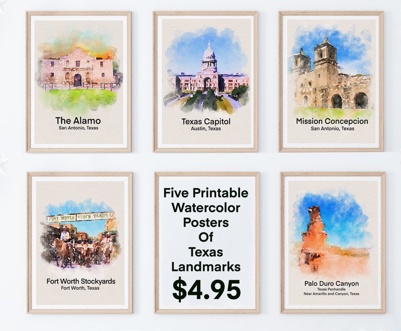 Classroom Posters of Texas Landmarks, Texas Classroom Decor, Texas ...