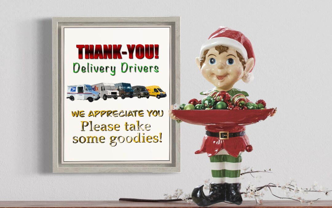 Printable Thank You Sign for Delivery Driver 8x10 Delivery - Etsy