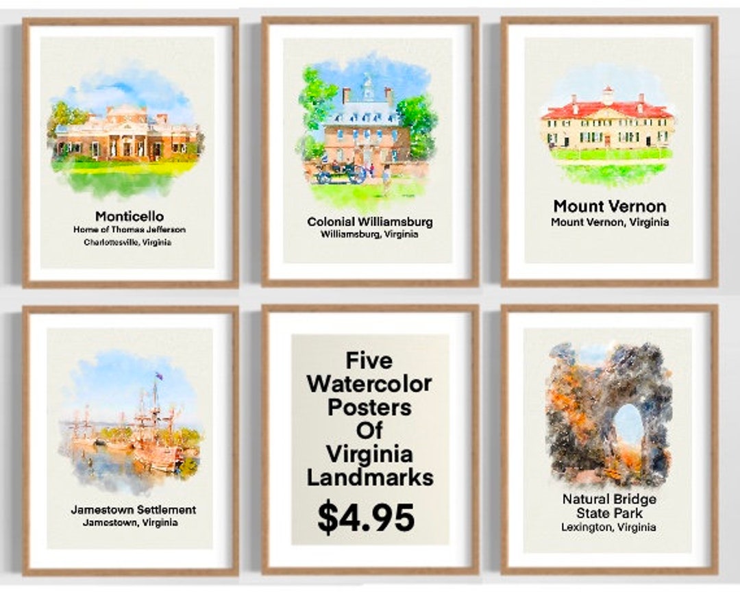 Classroom Posters of Virginia Landmarks, Virginia Classroom Decor ...
