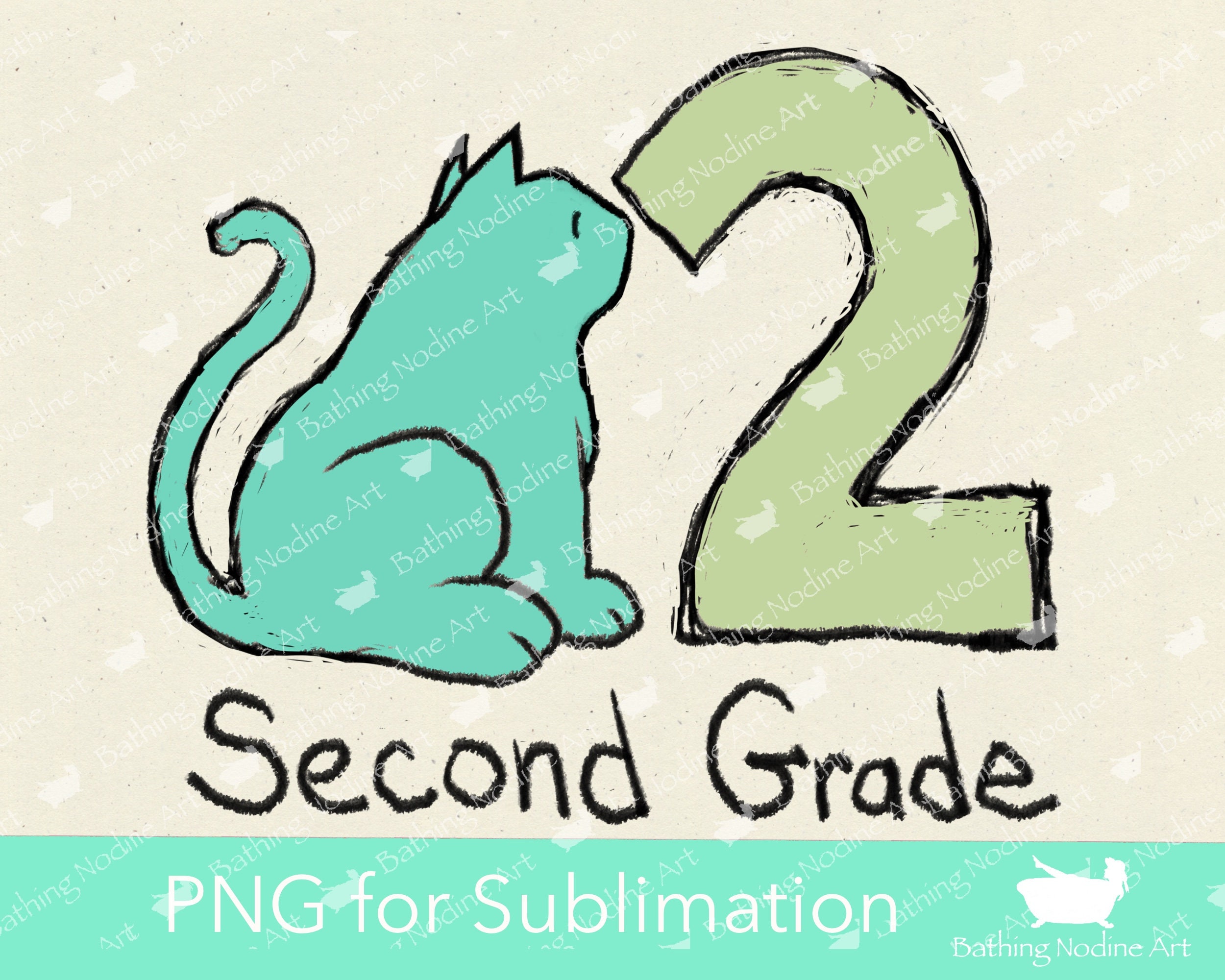 2nd Grade Png Clipart for Sublimation, Printable 2nd Grade Clip Art ...