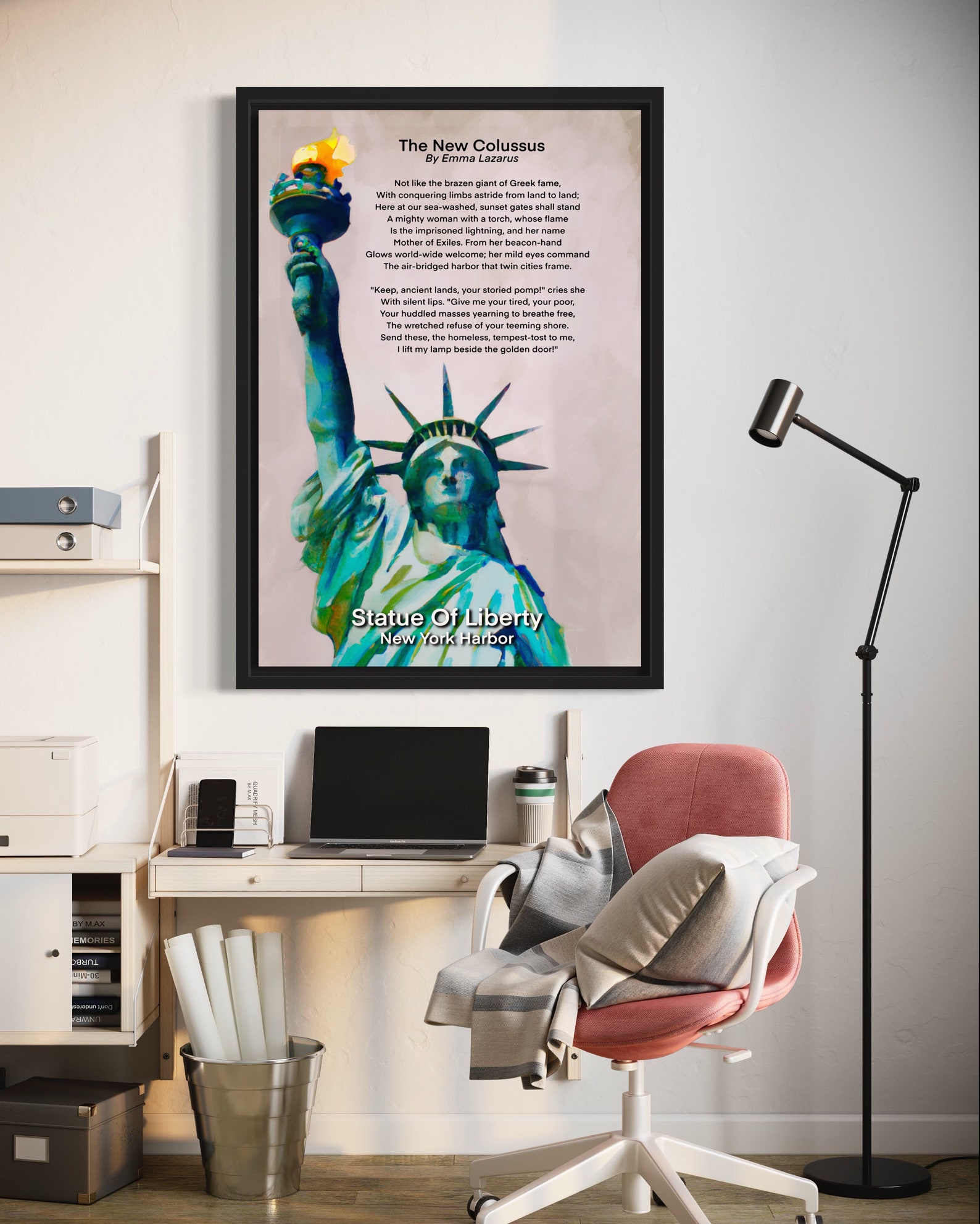 Statue of Liberty Poem Print, Emma Lazarus Quote Poster, Printable ...