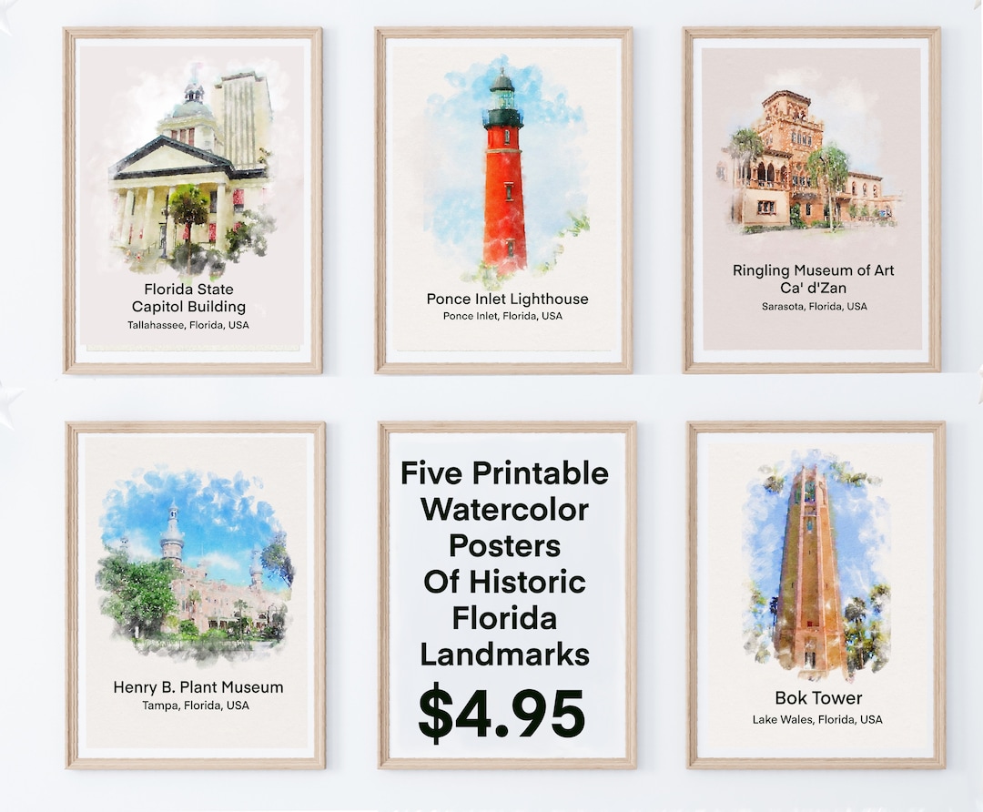 Classroom Posters of Florida Landmarks, Florida Classroom Decor ...