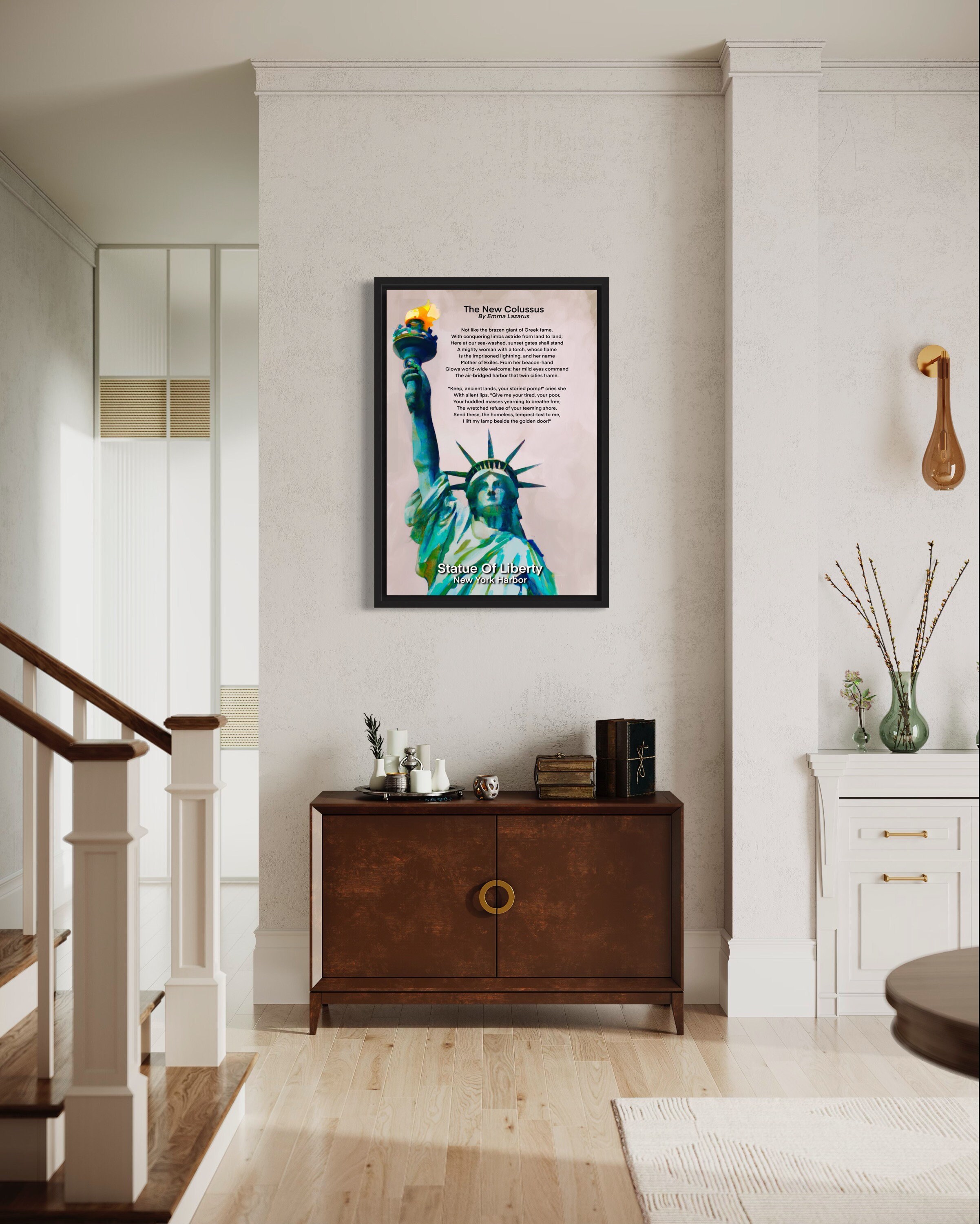 Statue of Liberty Poem Print, Emma Lazarus Quote Poster, Printable ...