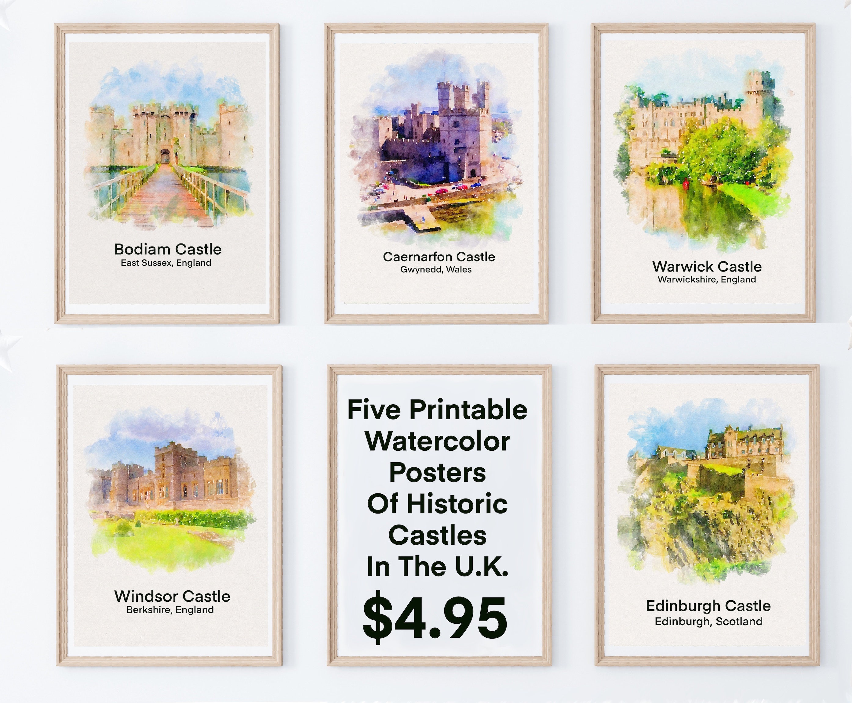 Classroom Posters of UK Castles, United Kingdom Classroom Decor ...