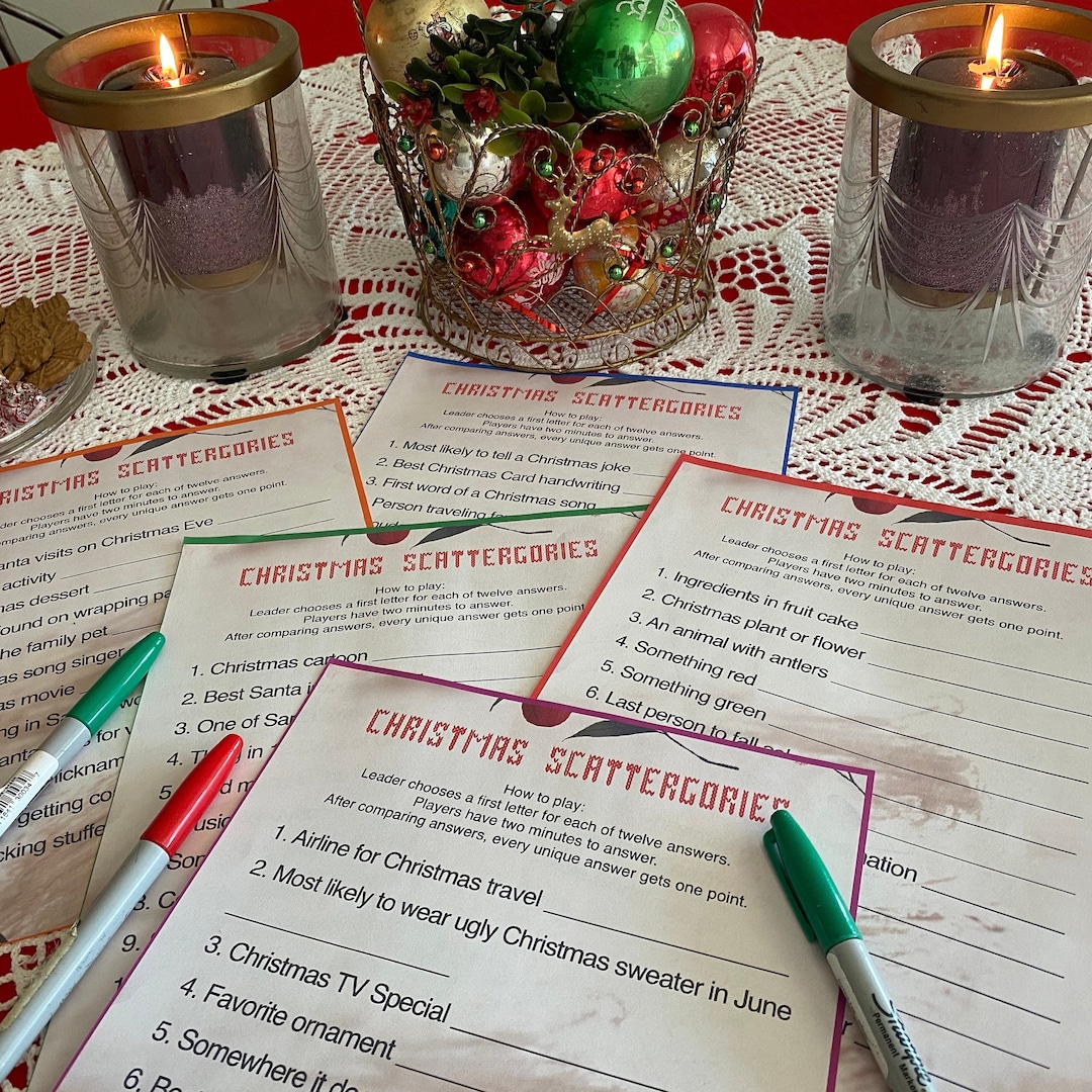 Printable Christmas Game, Scattergories, Christmas Activity - Etsy