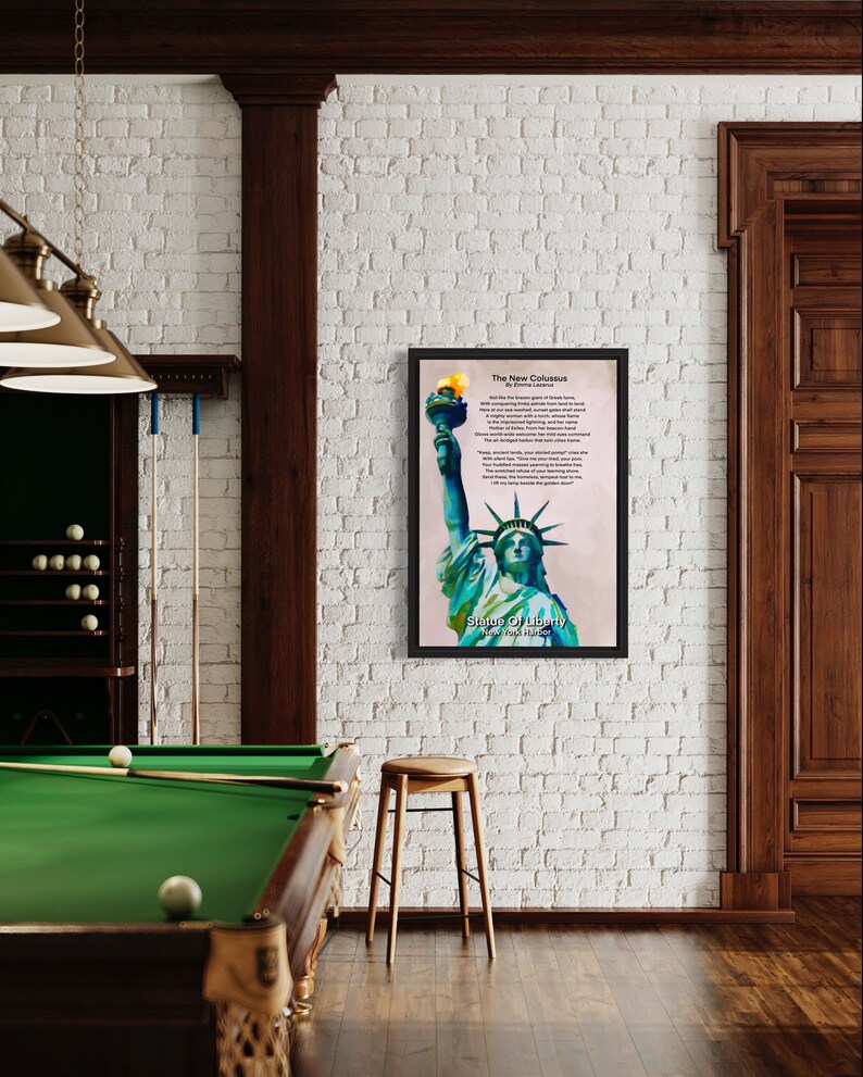 Classroom Decor Statue of Liberty Poem Print, Emma Lazarus Quote Poster ...