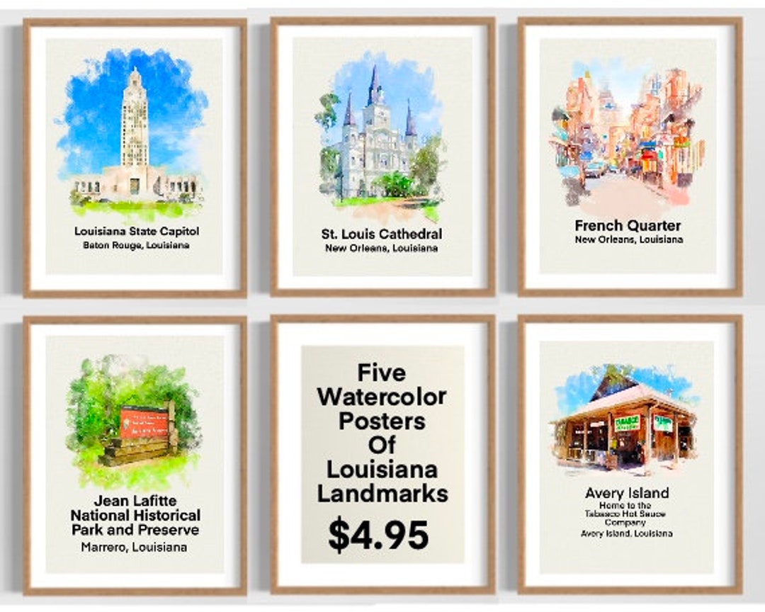 Classroom Posters of Louisiana Landmarks, Louisiana Classroom Decor ...