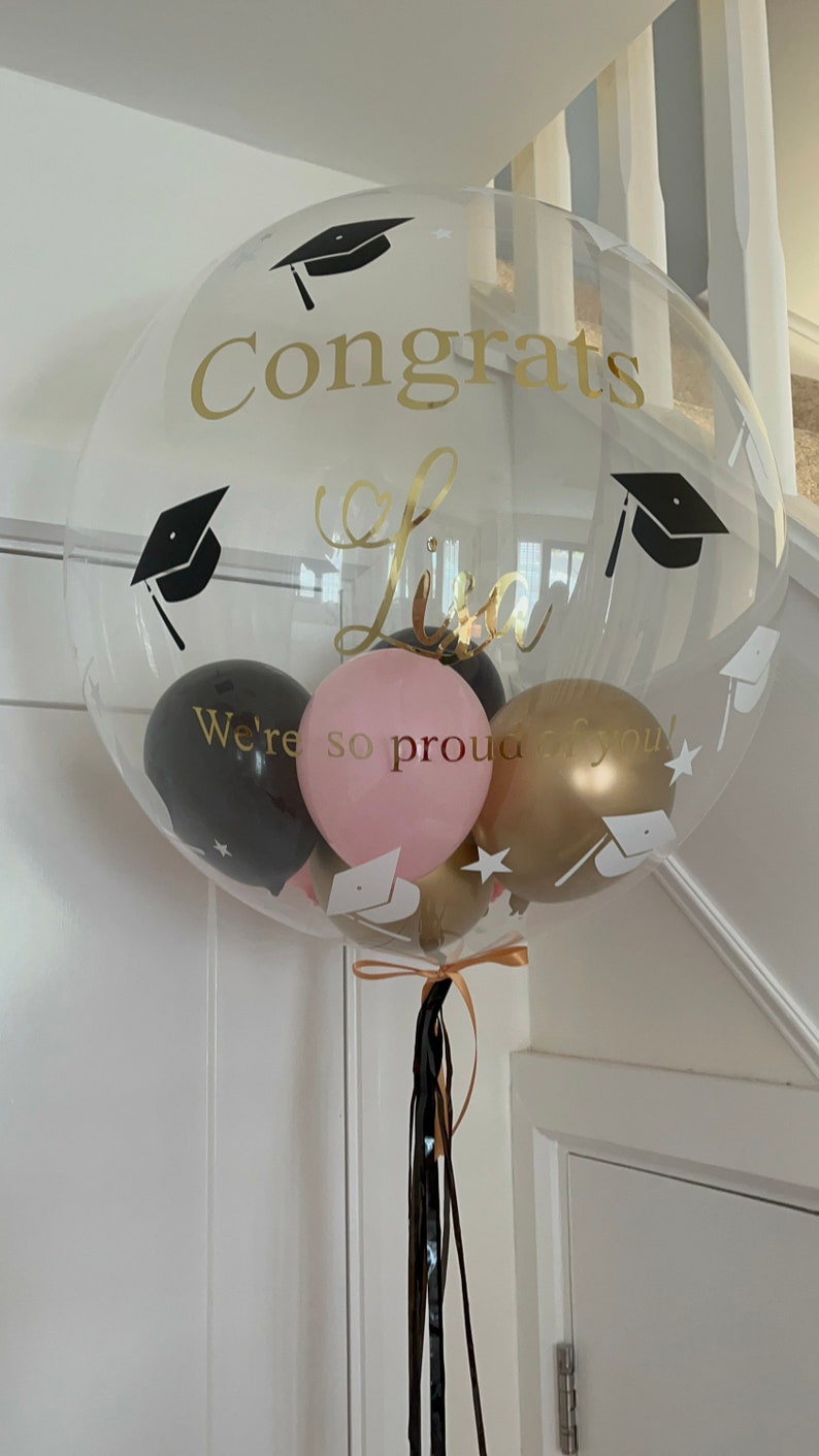 24 Personalised Inflated Graduation Bubble Balloon Gift - Etsy