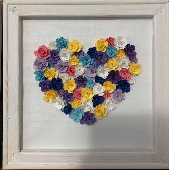 Paper Flower Wall Art Paper Flower Decor Canvas Wall Art | Etsy